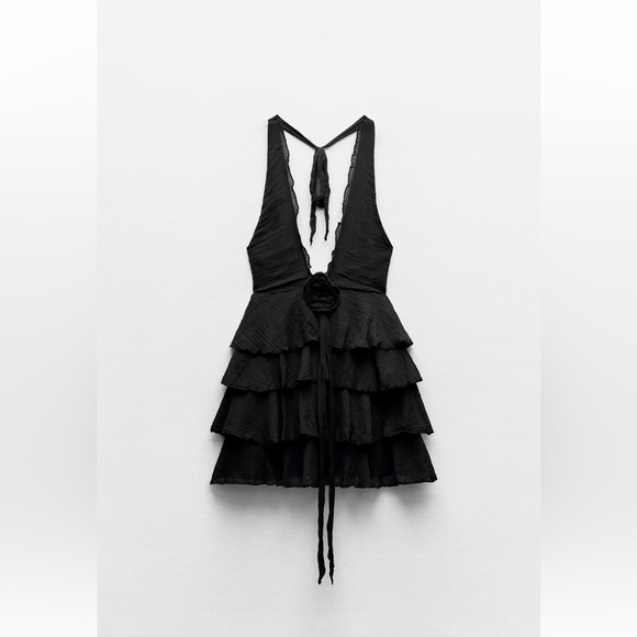 Zara | Dresses | Zara Black Backless Tiered Dress Xs Nwot | Poshmark
